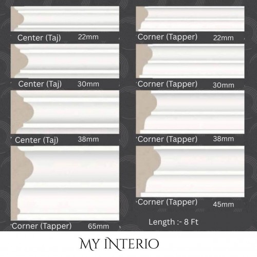 CHARCOAL PVC MOULDING 12MM TO 65MM 8 FT LENTH - My INterio